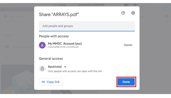 Stop sharing files and folders – MMDC