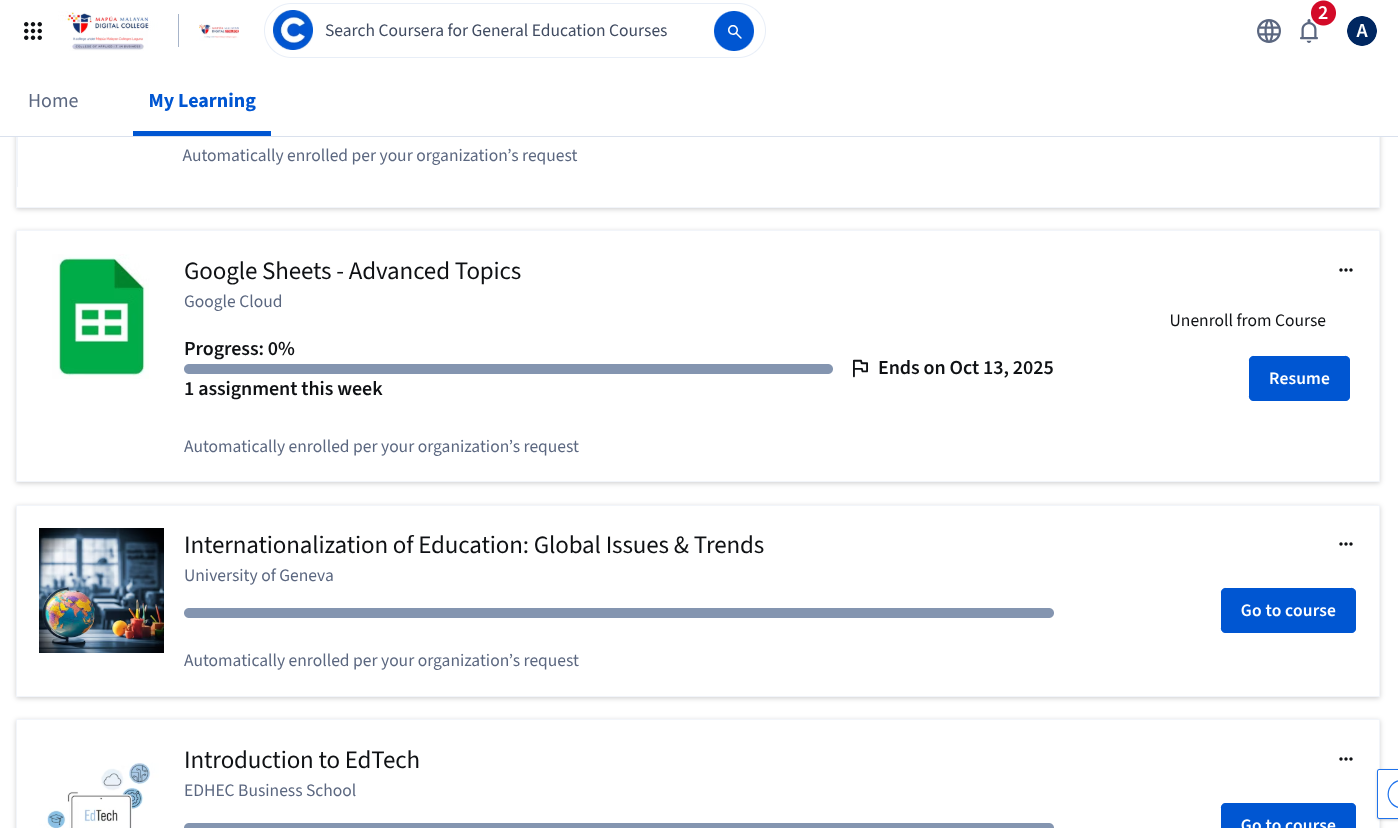 Getting Started with your Coursera Account – MMDC